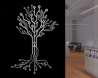 Circuit Board Wall Decal, Technology Vinyl Wall Art Decals, Gamer Room ...