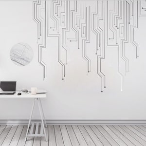 Circuit Board Office Wall Decal, Technology Vinyl Wall Art Decals ...