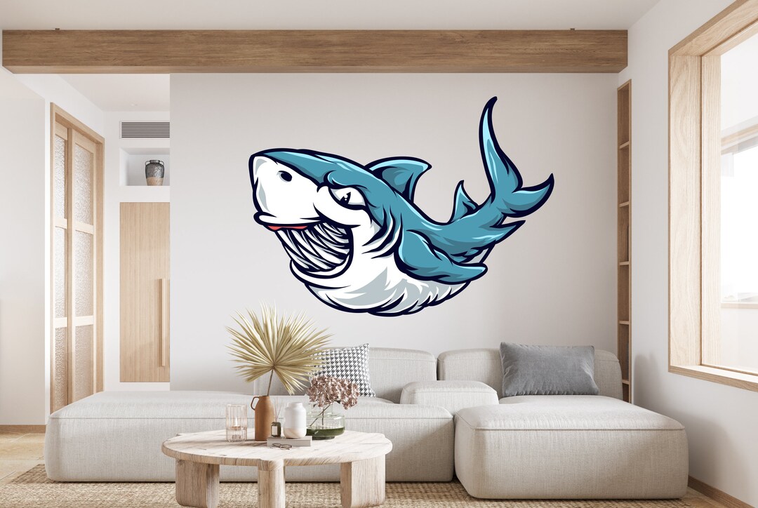 Shark Wall Decal Shark Wall Sticker Shark Wall Decor for Kids Room Sea ...