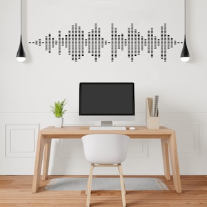 Audio Wave Wall Decal Sound Wave Wall Sticker Music Wall Decor Vinyl ...