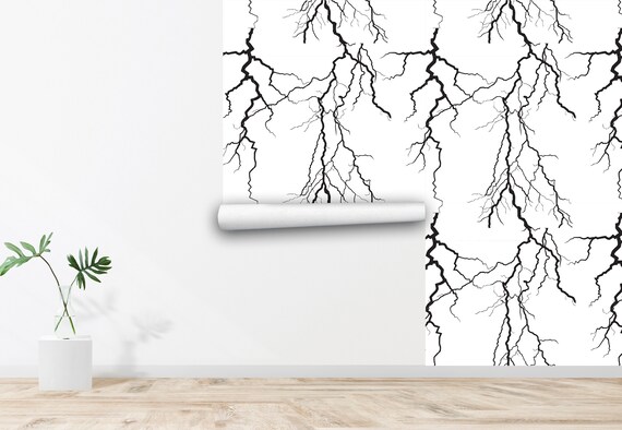 Lightning Wallpaper Lightning Wall Decal Lightning Fabric - Etsy