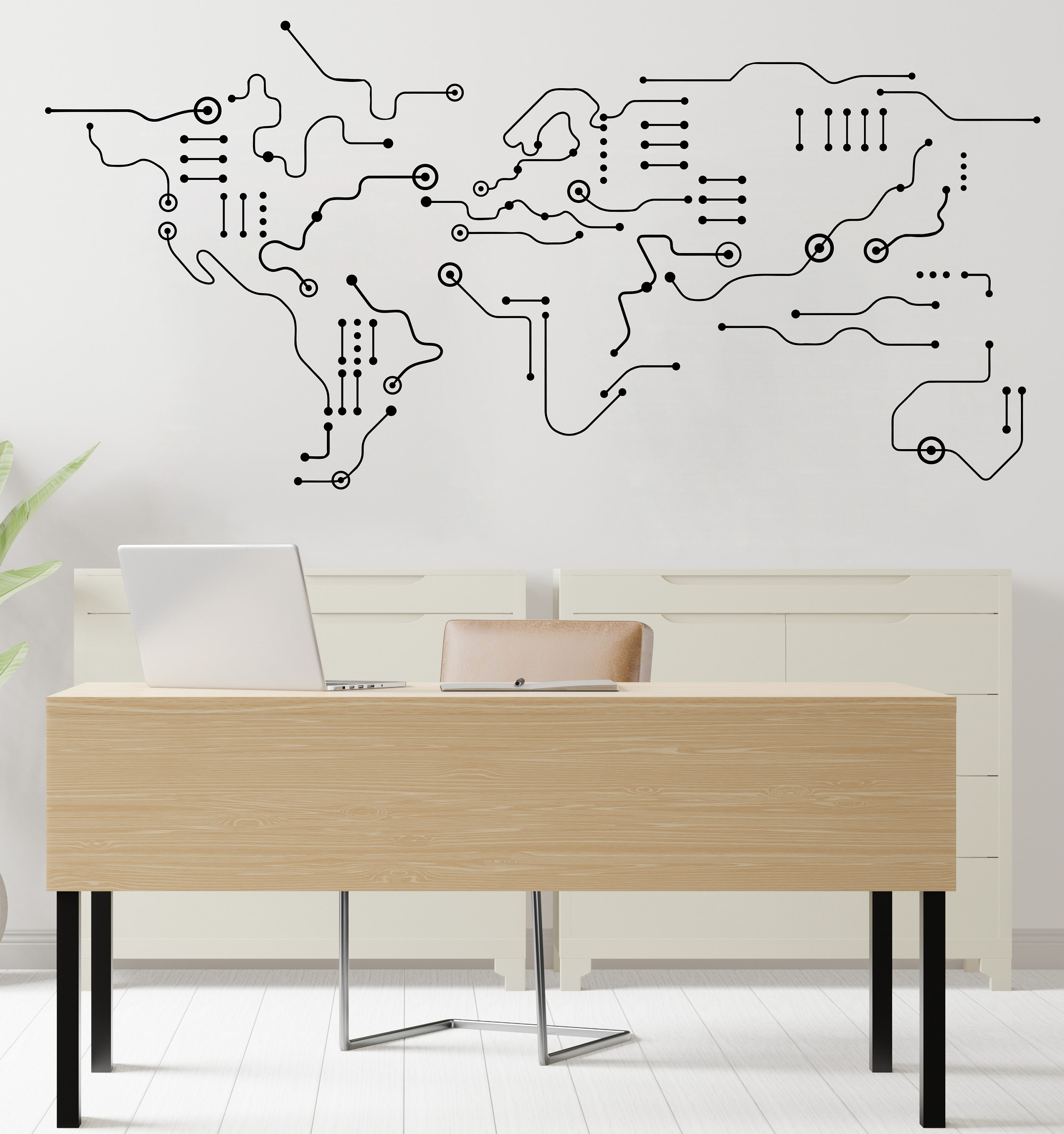 Circuit Board World Map Office Wall Art Decal Technology - Etsy Australia