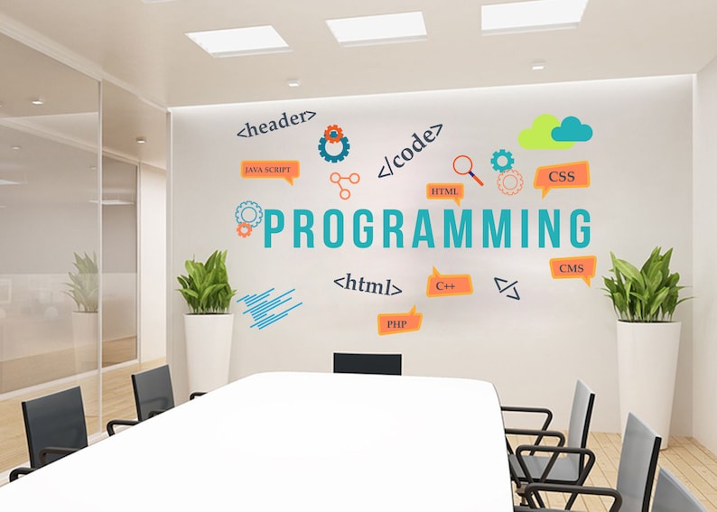 Programming Office Wall Decal Coding Office Wall Decal | Etsy