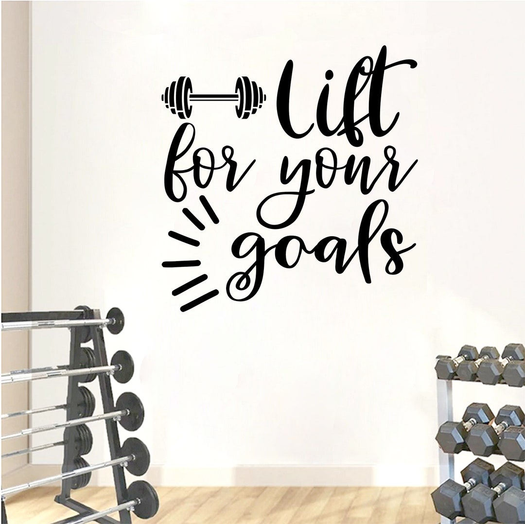 Fitness Wall Decal Workout Wall Decal Gym Wall Decor Motivational Quote ...