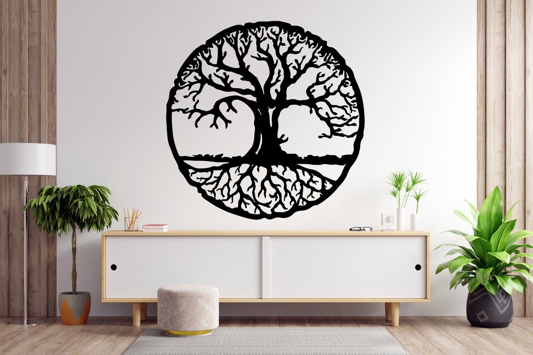 Large Round Tree of Life Wall Art Tree Wall Decal Tree Art - Etsy