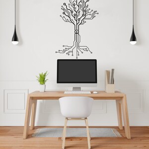 Circuit Board Office Wall Decal, Technology Vinyl Wall Art Decals ...