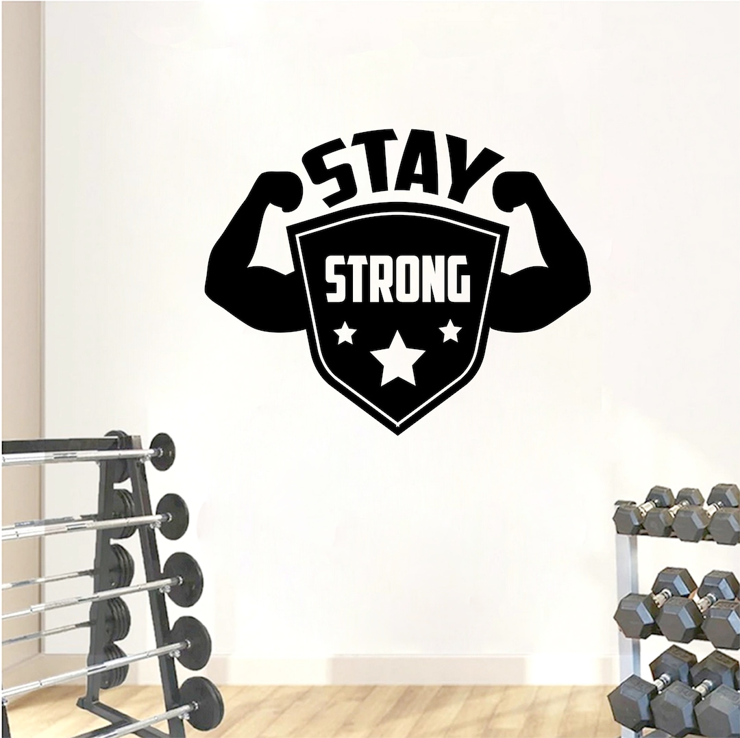 Fitness Wall Decal Workout Wall Decal Gym Wall Decor Motivational Quote ...