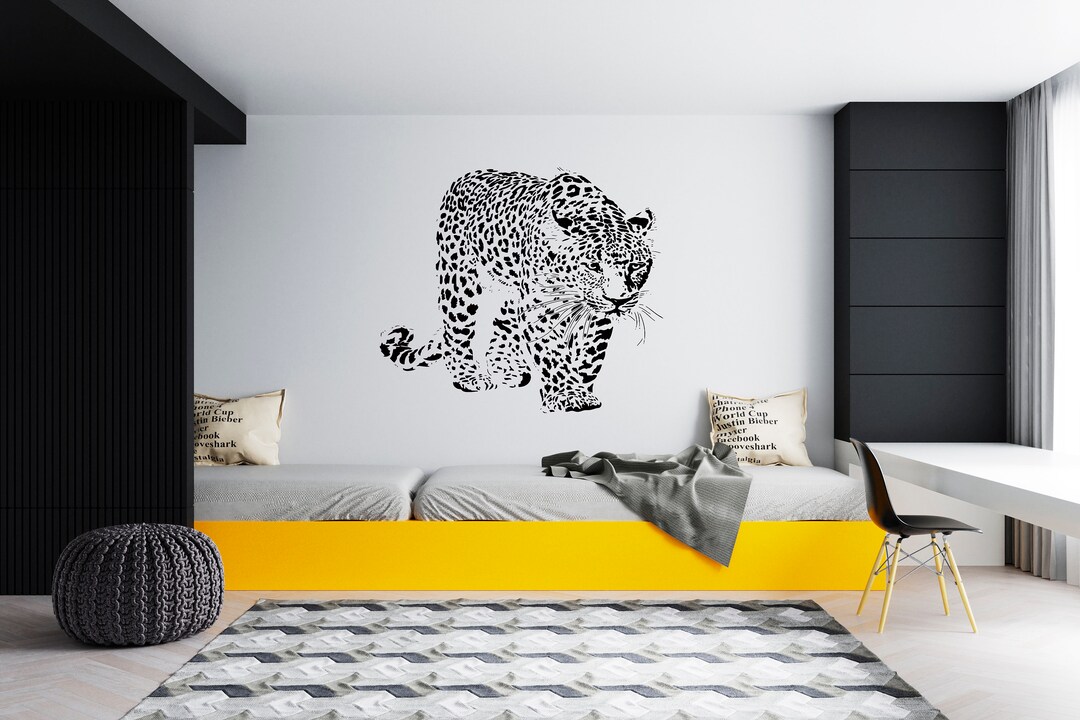 Leopard Wall Decal Leopard Wall Sticker Leopard Wall Decor SG325 - Etsy