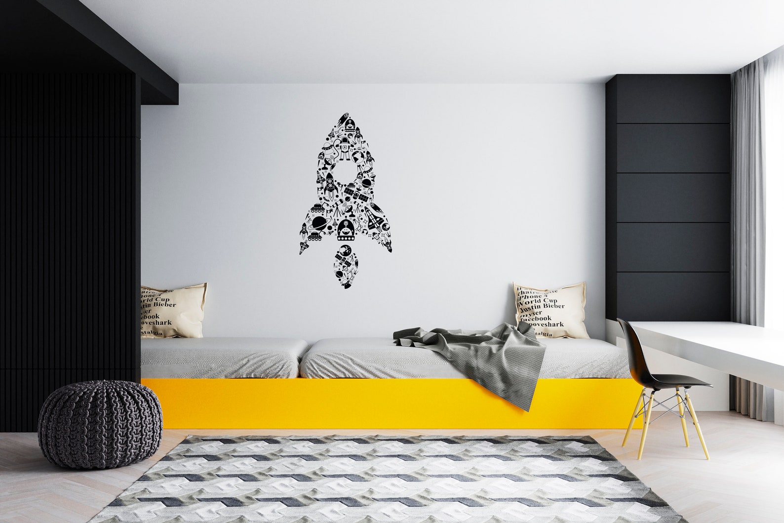 Astronaut Wall Decal Outer Space Wall Decal Custom Name | Etsy