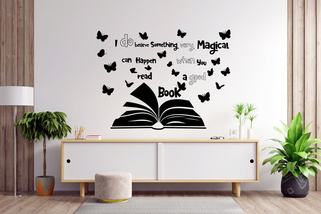 Books Wall Decal Reading Wall Decal Library Wall Decal Book Quote Wall ...