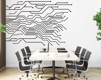 Circuit Board Binary Code Wall Decal, Technology Vinyl Wall Art Decals ...