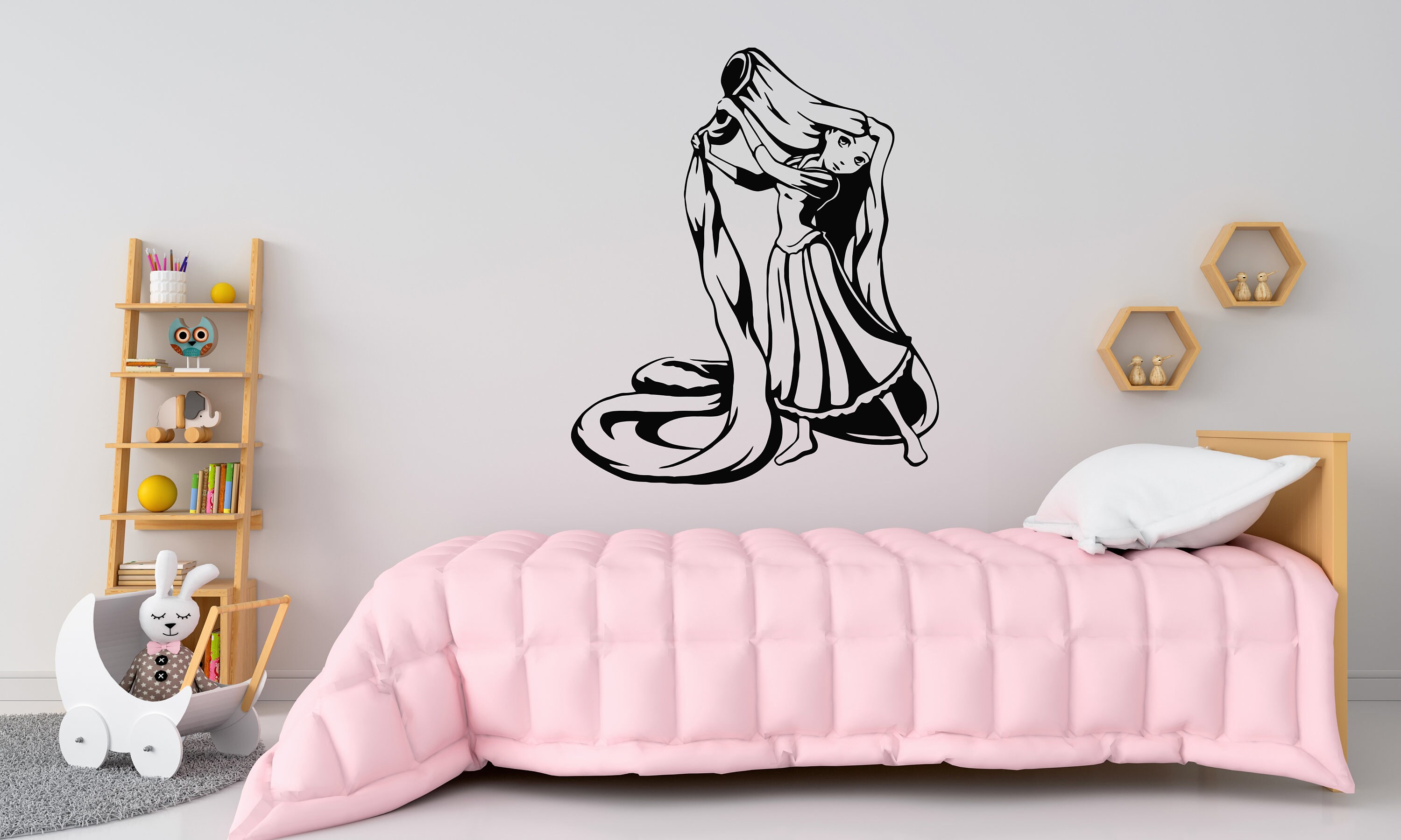 Princess Rapunzel Wall Decal Rapunzel Wall Decor Cartoon Wall - Etsy