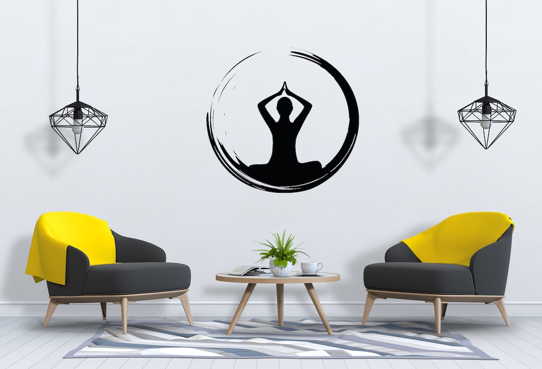 Yoga Wall Decal Yoga Pose Wall Decal Lotus Mandala Wall Decor Buddha ...