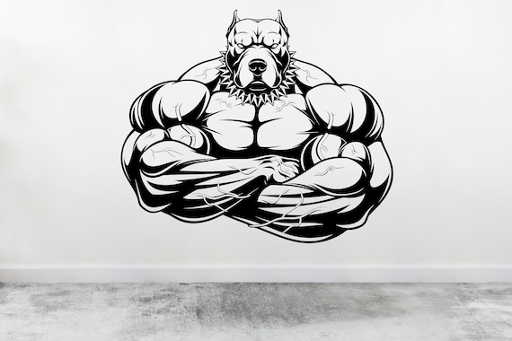 Gym Wall Decor Dog Bodybuilder Gym Stickers Fitness Wall Art - Etsy