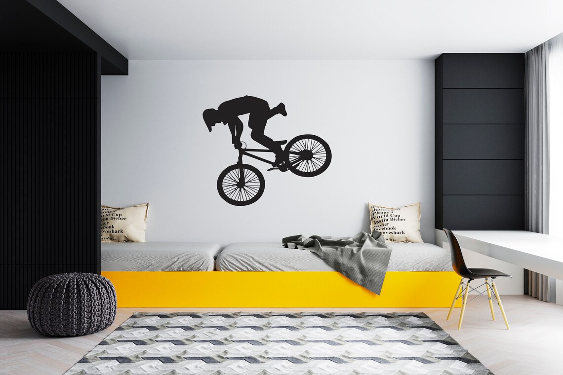 BMX Bike Wall Decal Bicycle Wall Sticker Bike Wall Decor For | Etsy