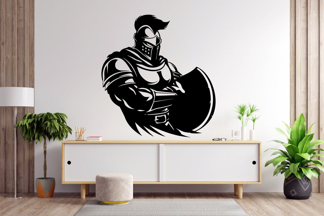 Spartan Wall Decal Custom Personalized Gift Spartan Warrior Wall Decor ...