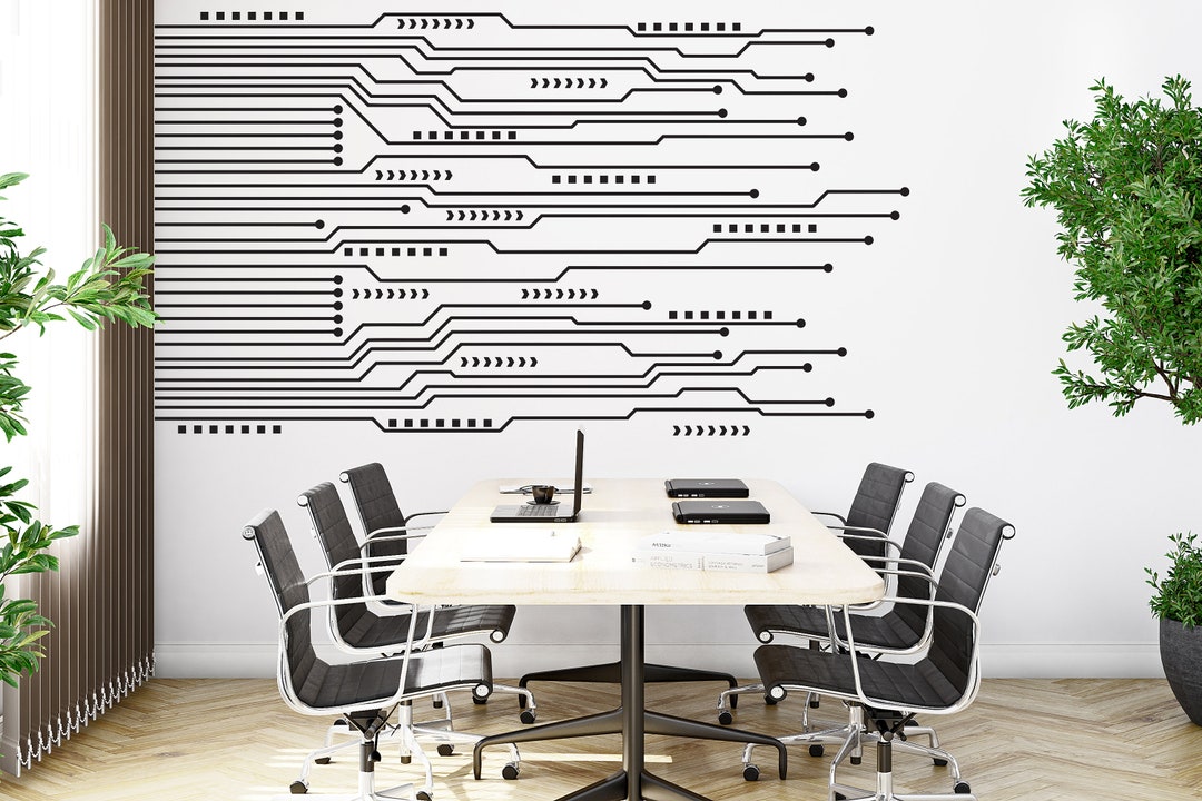Circuit Board Decal Office Wall Art Decal, Technology Vinyl Wall Art ...