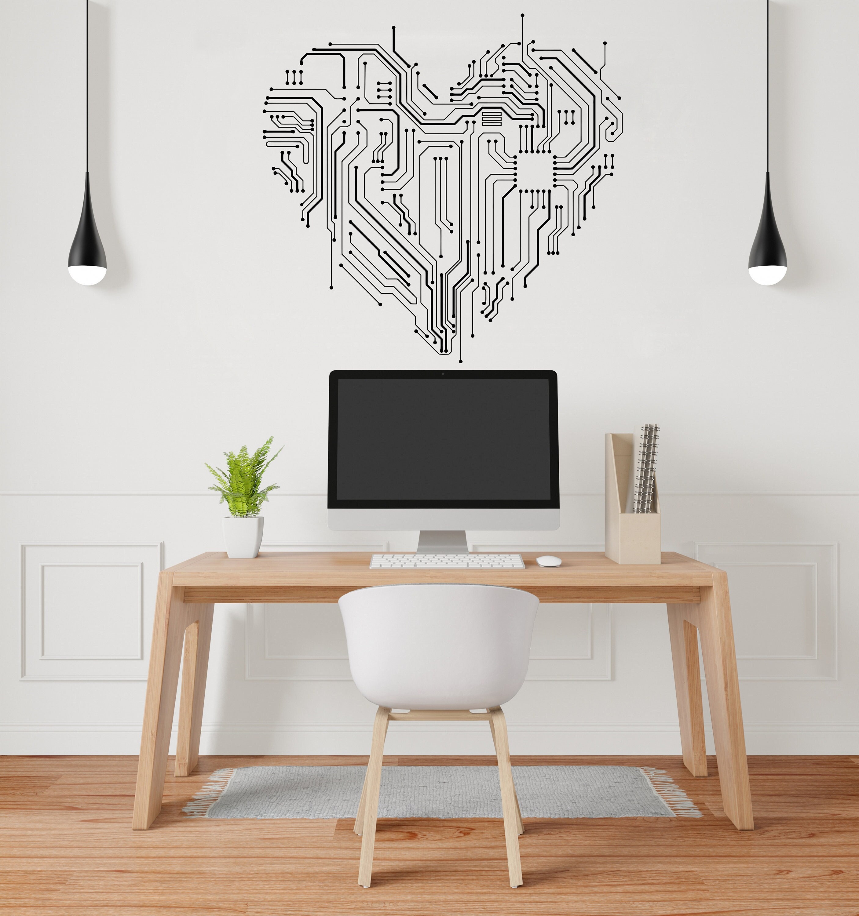 Circuit Board Office Wall Decal, Technology Vinyl Wall Art Decals ...