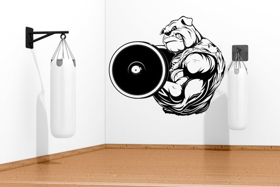 Gym Wall Decor Dog Bodybuilder Gym Stickers Fitness Wall Art - Etsy