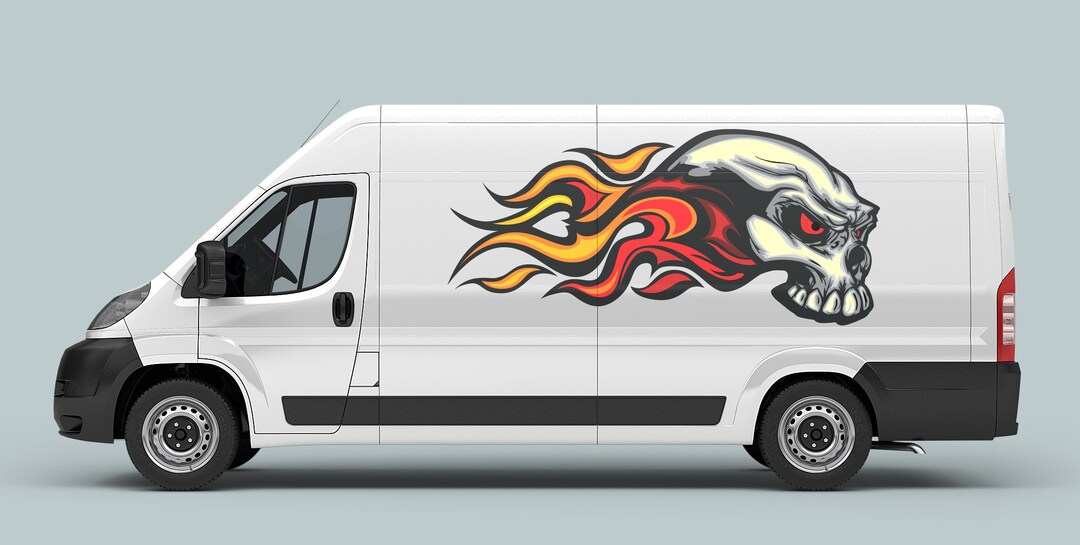 Skull Sticker Sprinter Decal Car Stickers Van Art Stickers Skull Car ...