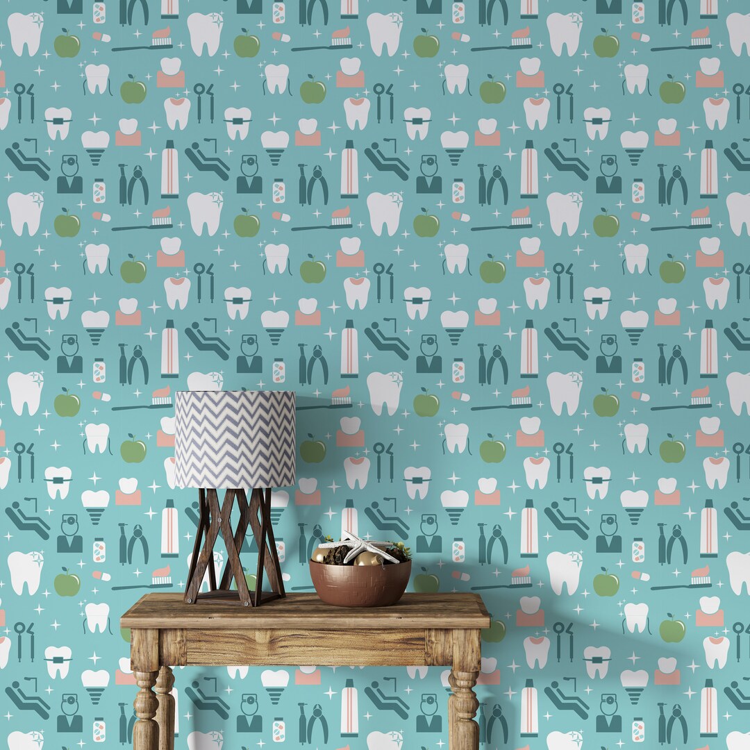 Dental Wallpaper Dental Peel and Stick Office Wallpaper Dental Wall ...