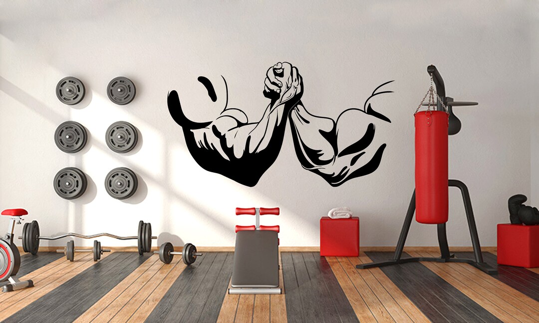 Wrestling Hand Wall Decal Gym Wall Art Crossfit Wall Stickers Vinyl ...
