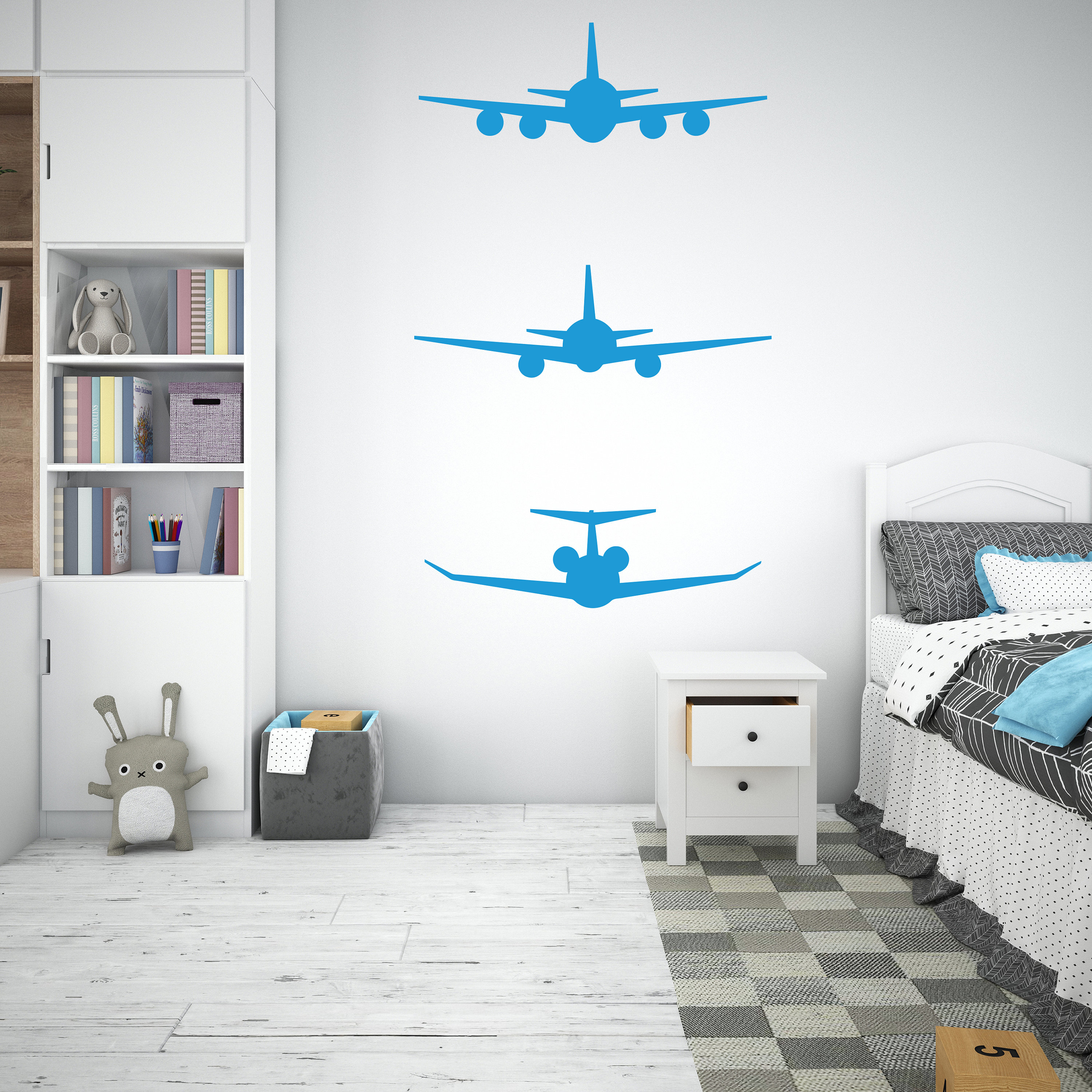 Airplane Wall Art Decal Vinyl Sticker Decals Aviaton Room Decor Plane ...