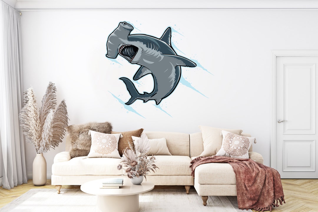Shark Wall Decal Shark Wall Sticker Shark Wall Decor for Kids Room Sea ...