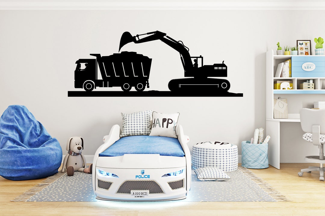 Construction Crane Wall Decal Heavy Construction Wall Sticker Crane ...