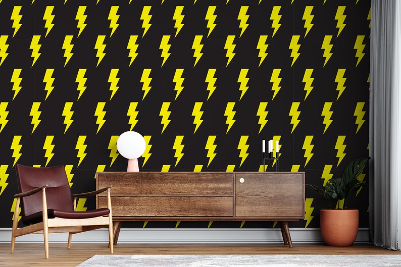 Lightning Bolt Wallpaper Lightning Bolt Wall Decal Lightning - Etsy