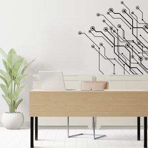 Circuit Board Office Wall Decal, Technology Vinyl Wall Art Decals ...
