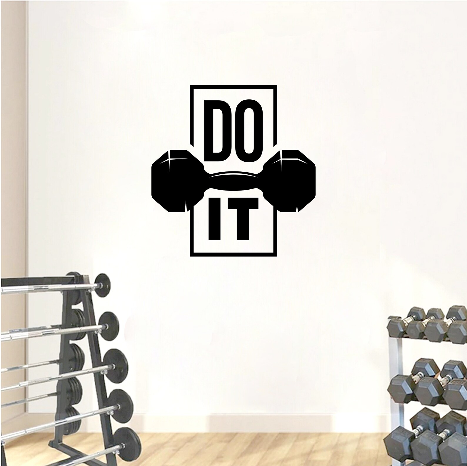 Fitness Wall Decal Workout Wall Decal Gym Wall Decor Motivational Quote ...