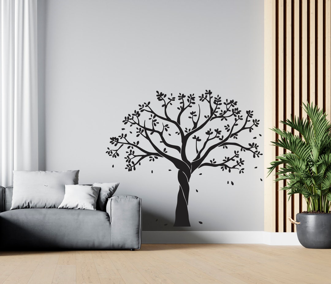 Minimal Tree Silhouette Wall Decal | Nature Vinyl Graphic | Modern Home ...