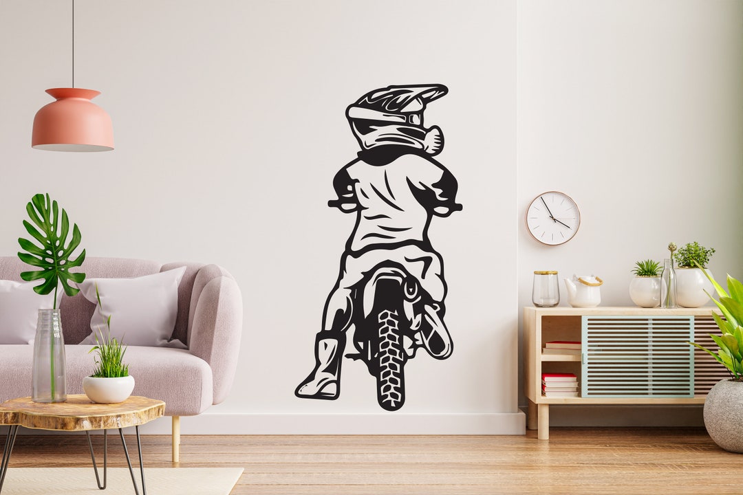 Motocross Boy Decor, Boy Motocross Wall Decal, Motocross Wall Art ...