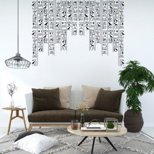Egyptian Hieroglyphs Wall Art Mural, Hieroglyphs Wall Sticker Decor ...