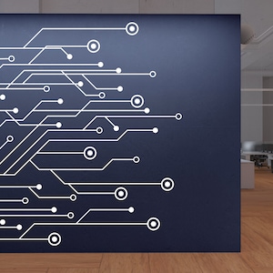 Circuit Board Office Wall Decal, Technology Vinyl Wall Art Decals ...