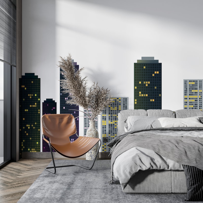 Cityscape Wall Decal - Etsy