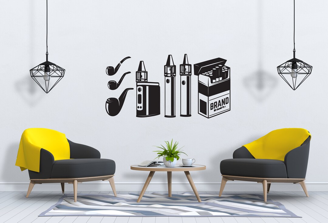 Vaping Wall Decal Vape Wall Sticker Smoke Shop Wall and Window Decor ...
