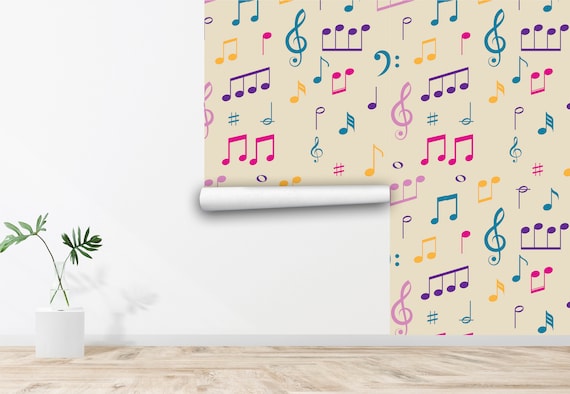 Music Wallpaper Music Art Fabric Wallpaper Seamless Music Wall | Etsy