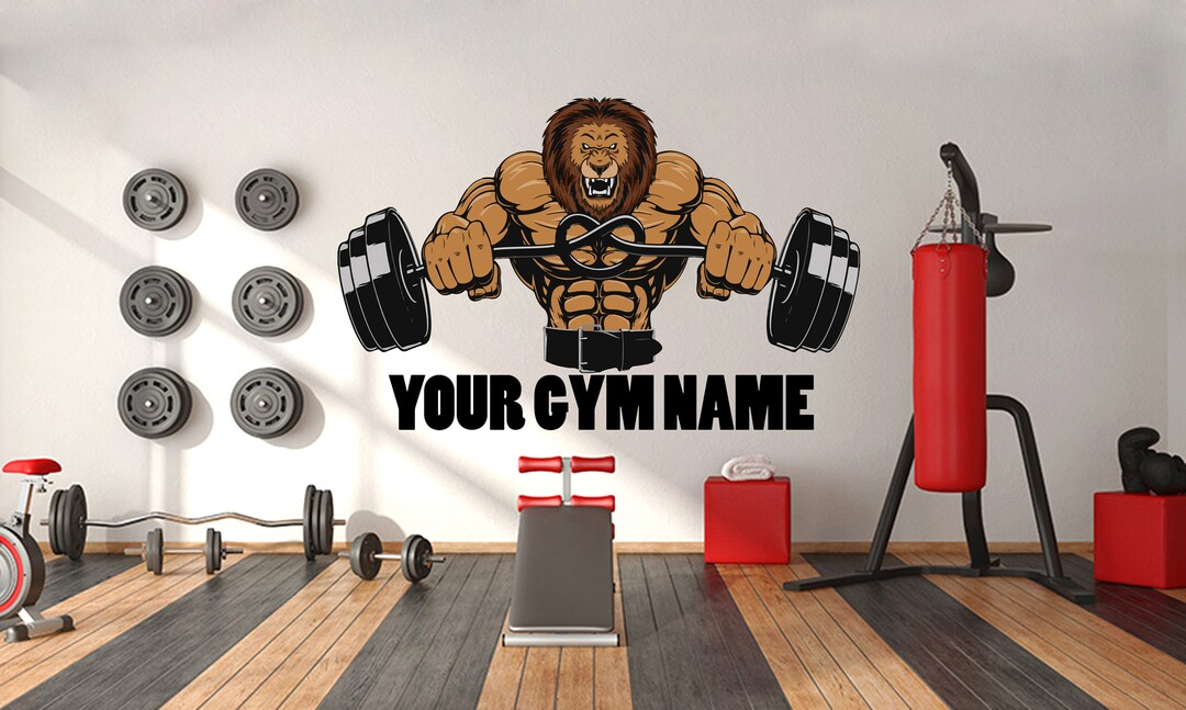 Lion Gym Stickers Lion Fitness Wall Art Gym Lion Wall Decor Lion ...