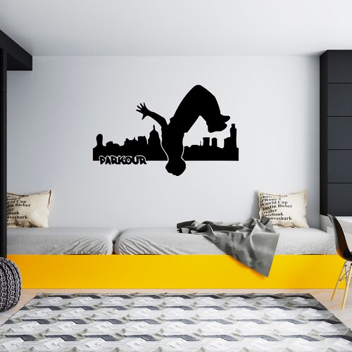 Parkour Wall Decal Silhouette Free Running Wall Sticker SG1529 - Etsy