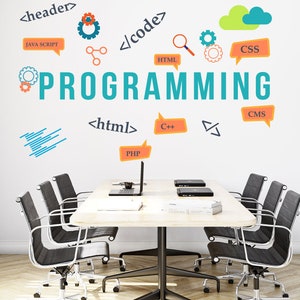 Programming Office Wall Decal, Coding Office Wall Decal, Office Wall ...