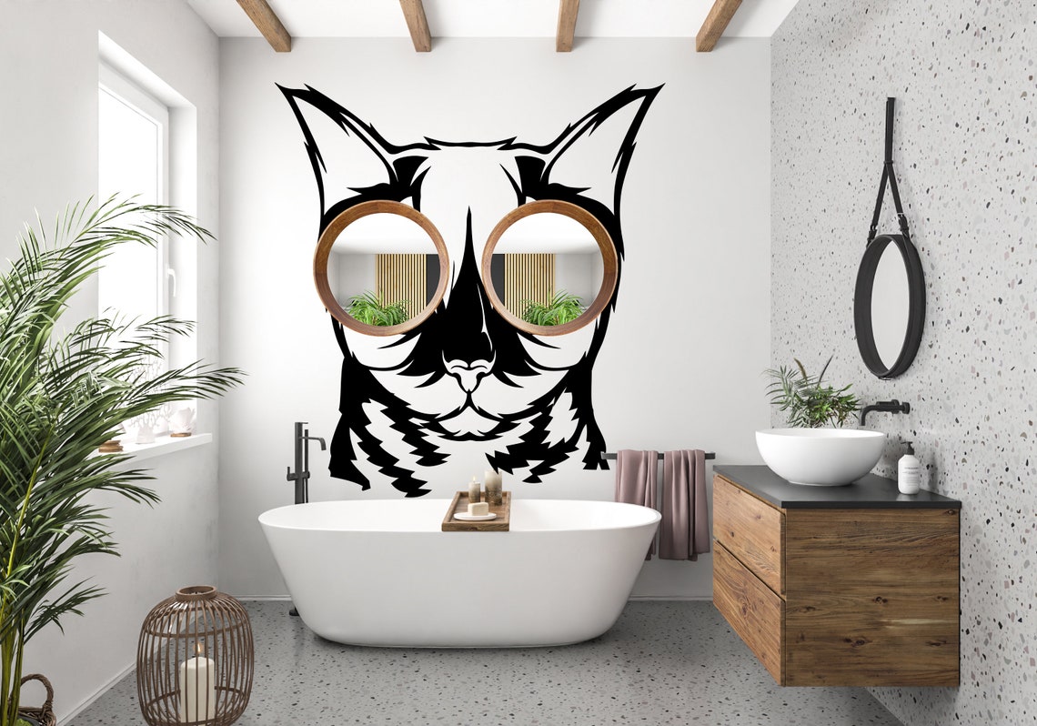 Cat Wall Decal Cat Wall Art Cat Wall Decor Cat Wall Sticker - Etsy