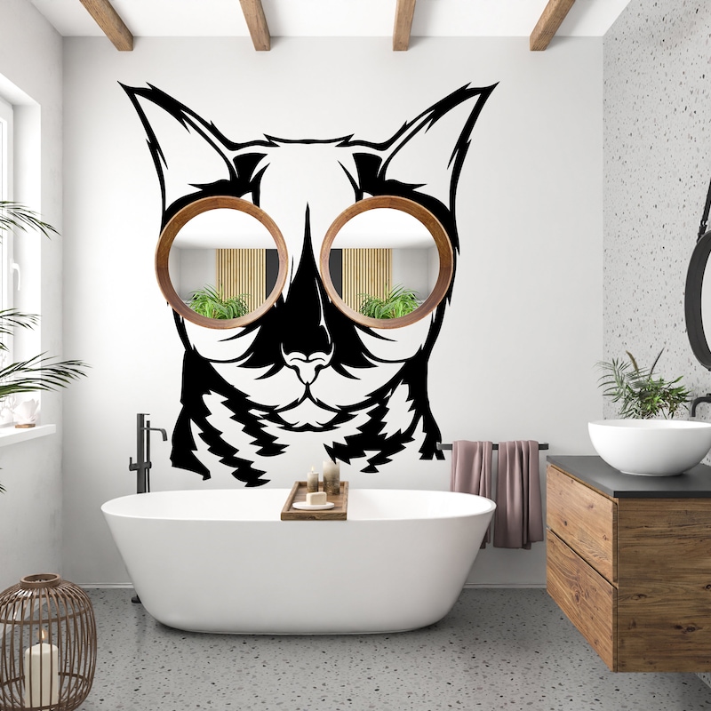 Cat Wall Sticker - Etsy