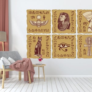 Egyptian Hieroglyphs Wall Art Mural Hieroglyphs Wall Sticker Decor ...