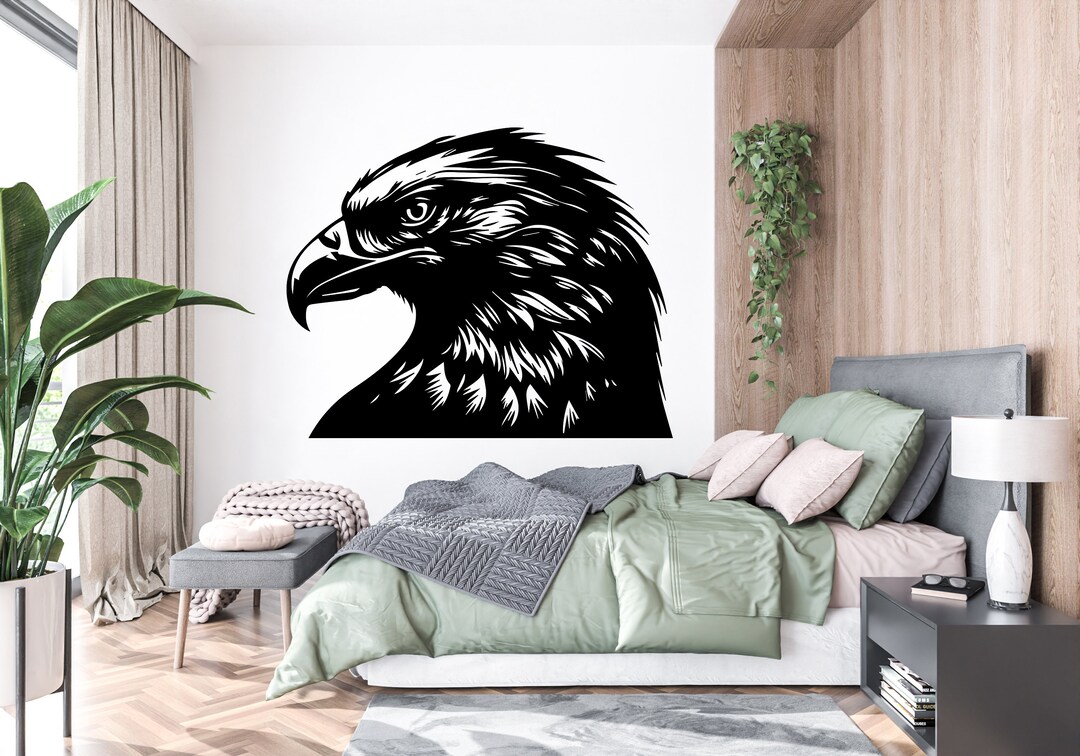 Eagle Head Wall Decal Eagle Wall Sticker Eagle Wall Decor Eagle Wall ...