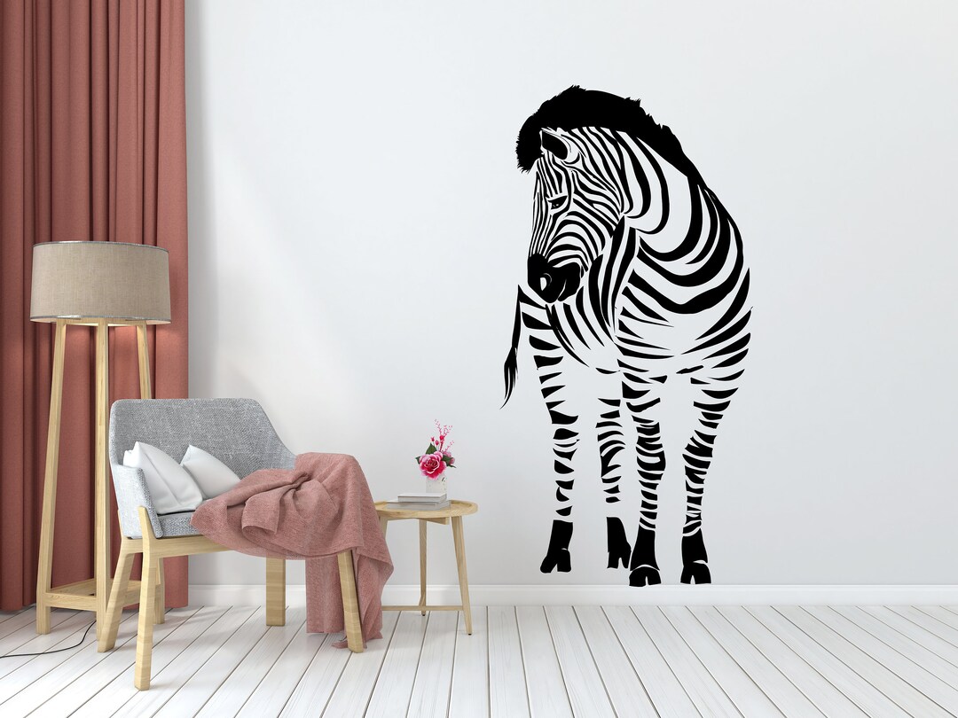 Zebra Wall Art Decal Zebra Wall Art Drippy Zebra Wall Decor Animals ...