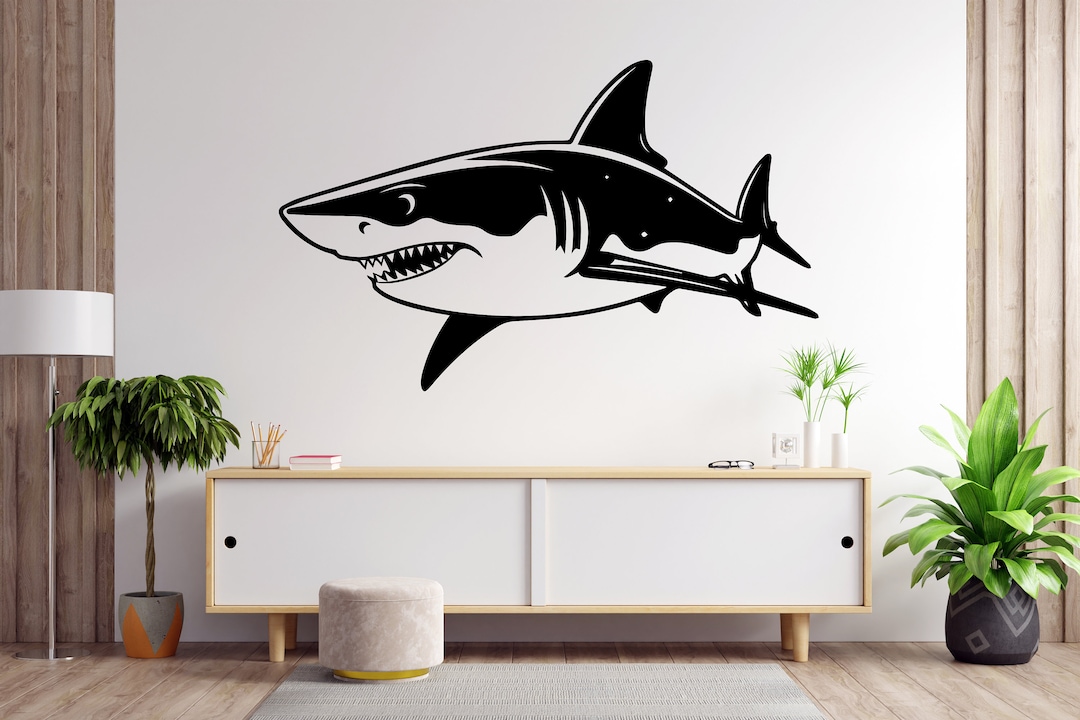 Shark Wall Decal Shark Wall Sticker Shark Wall Decor for Kids Room ...