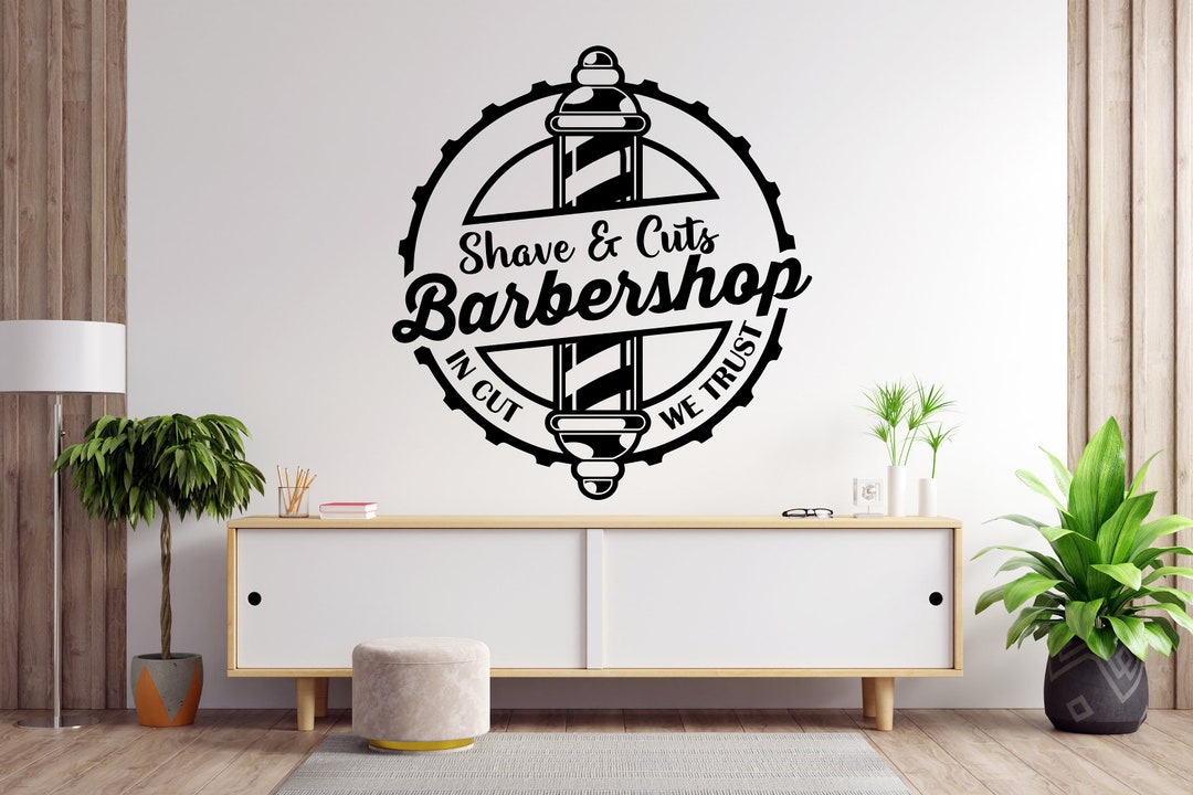 Barber Wall Decal, Barber Wall Decal, Barbershop Wall Decor, Custom ...