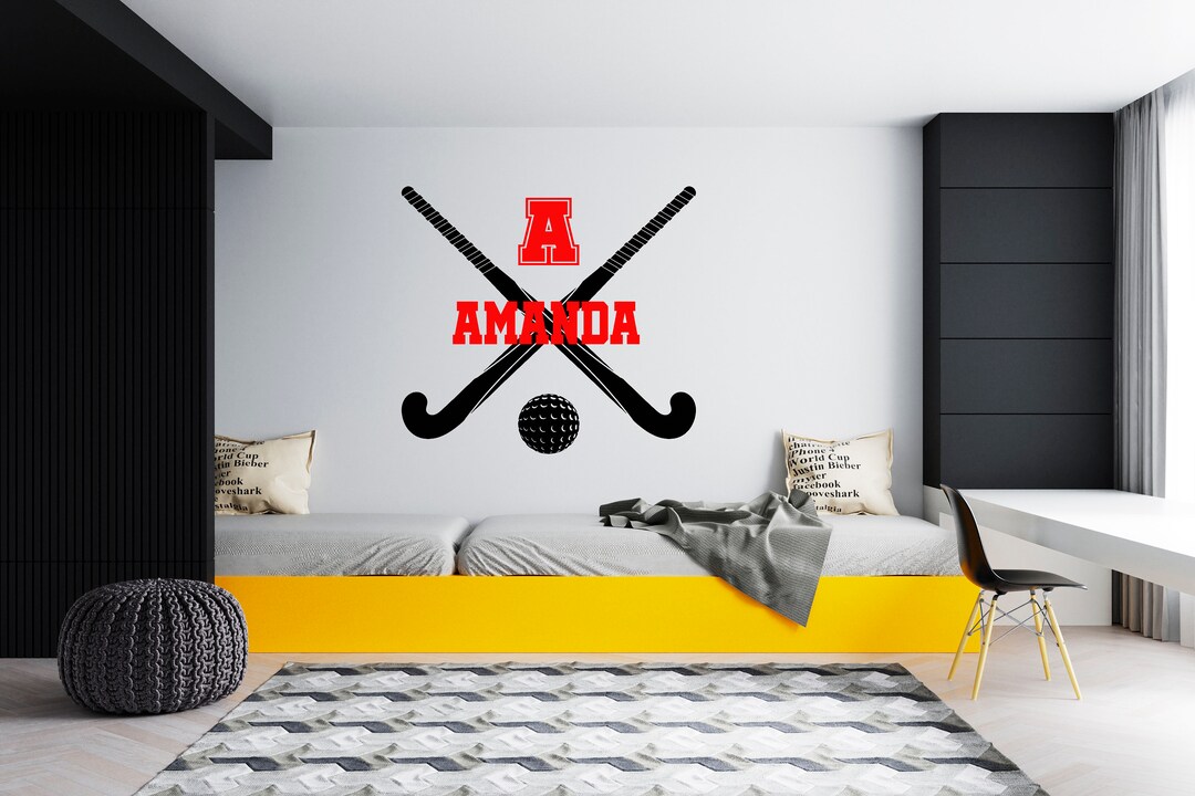 Field Hockey Girl Wall Decal Field Hickey Wall Sticker Field Hockey ...